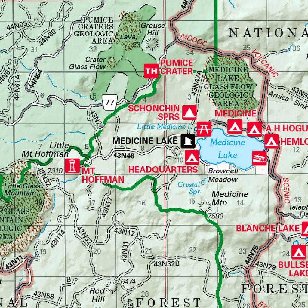 Klamath National Forest Visitor Map (East) by US Forest Service R5 ...