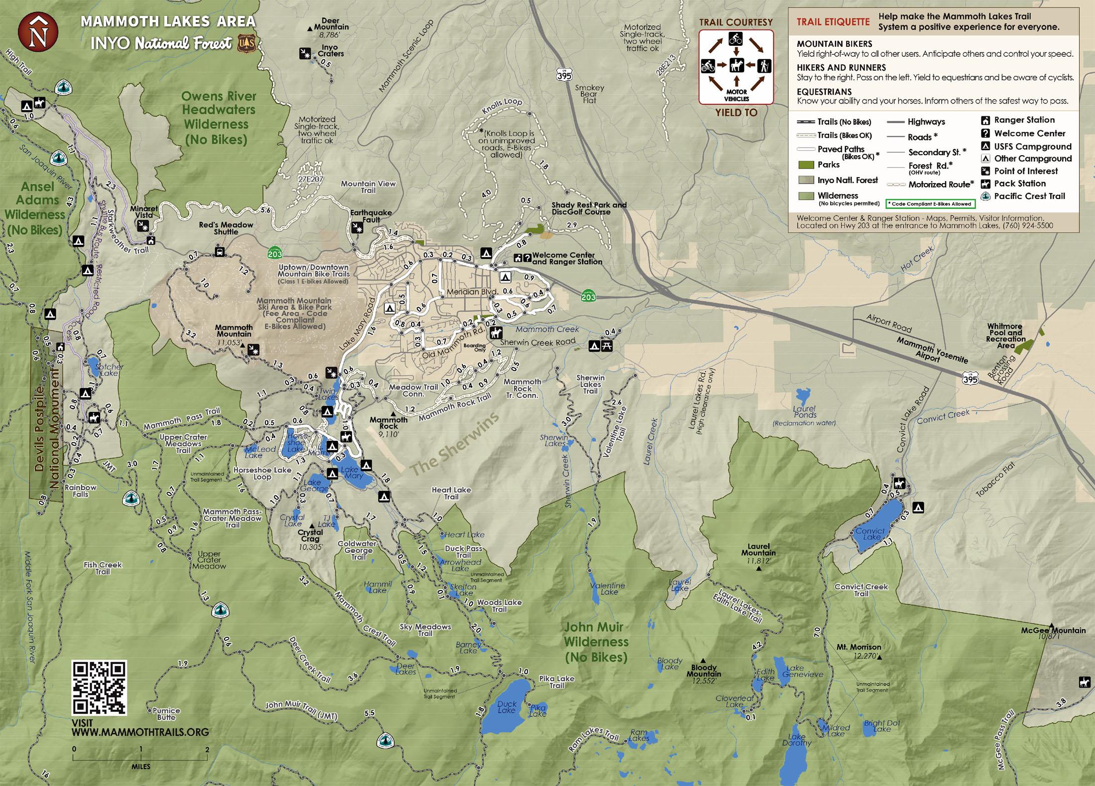 Mammoth Lakes Summer Recreation Maps Map by US Forest Service R5 ...