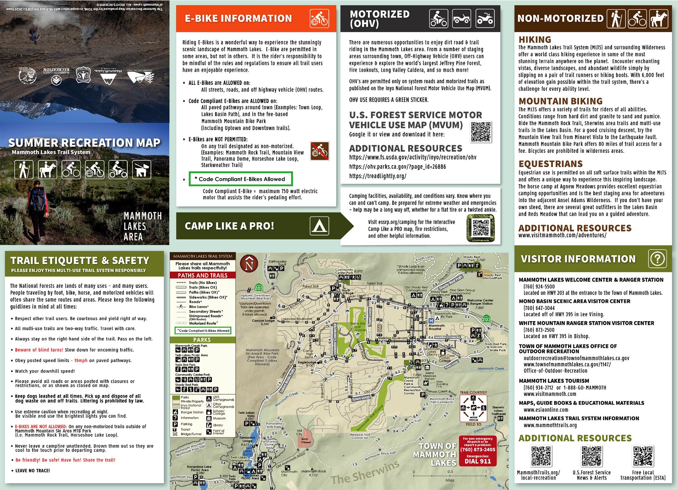 Mammoth Lakes Summer Recreation Maps Map by US Forest Service R5 ...