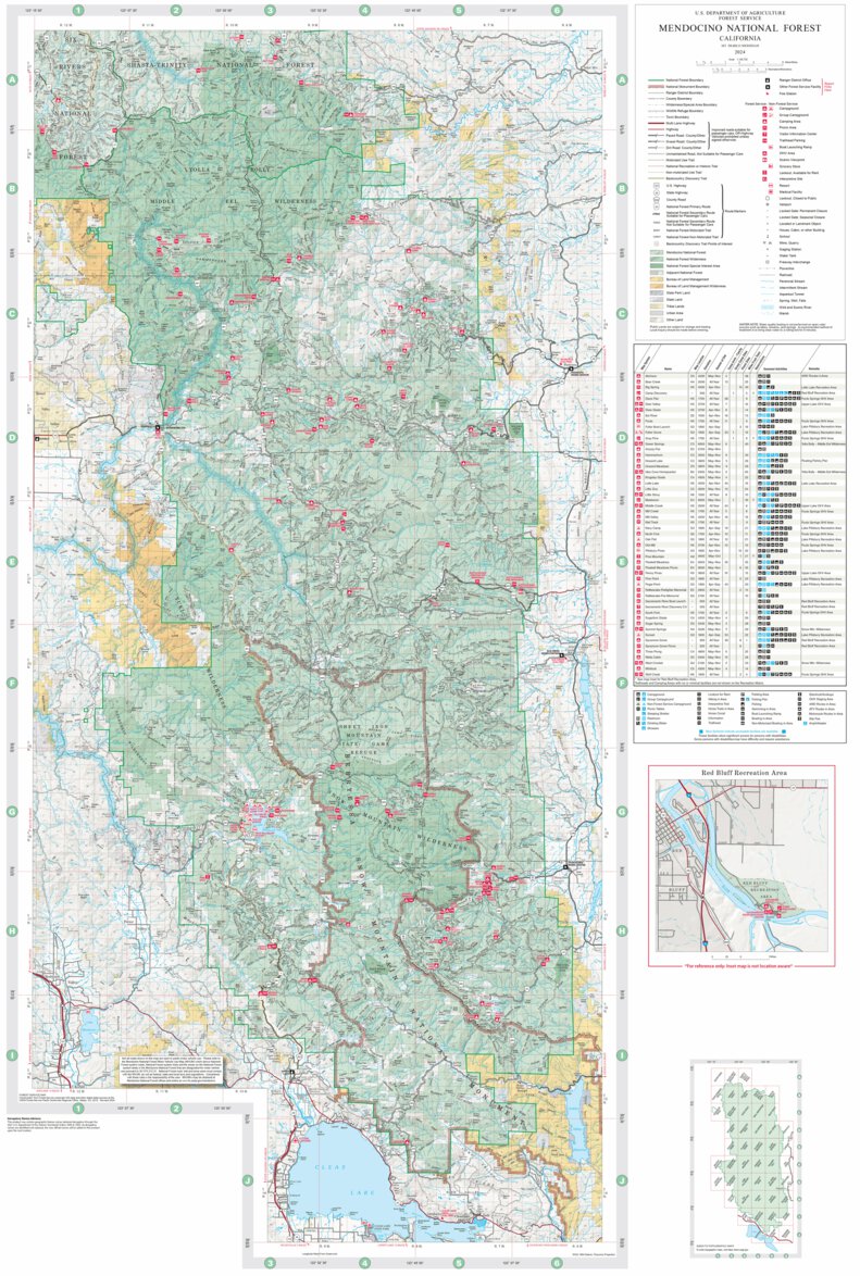 Mendocino National Forest Visitor Map by US Forest Service R5 | Avenza Maps