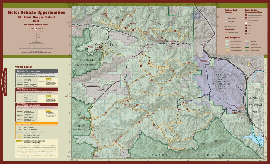 Mount Pinos Motor Vehicle Opportunity Guide (East) Map by US Forest ...