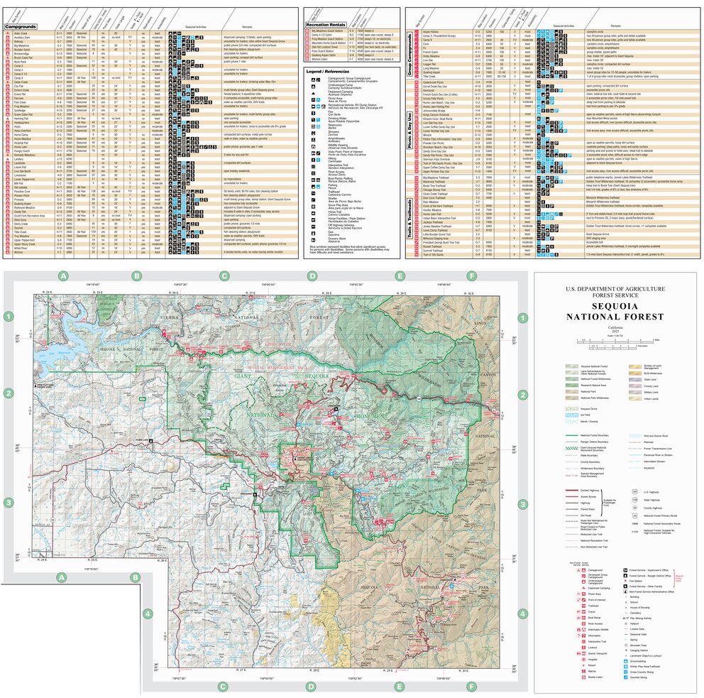 Sequoia National Forest Visitor Map (North) by US Forest Service R5 ...