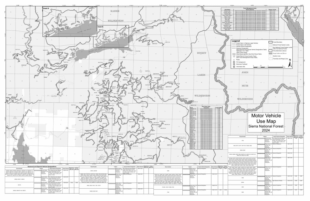 Sierra MVUM - High Sierra (Tamarack) Map by US Forest Service R5 ...