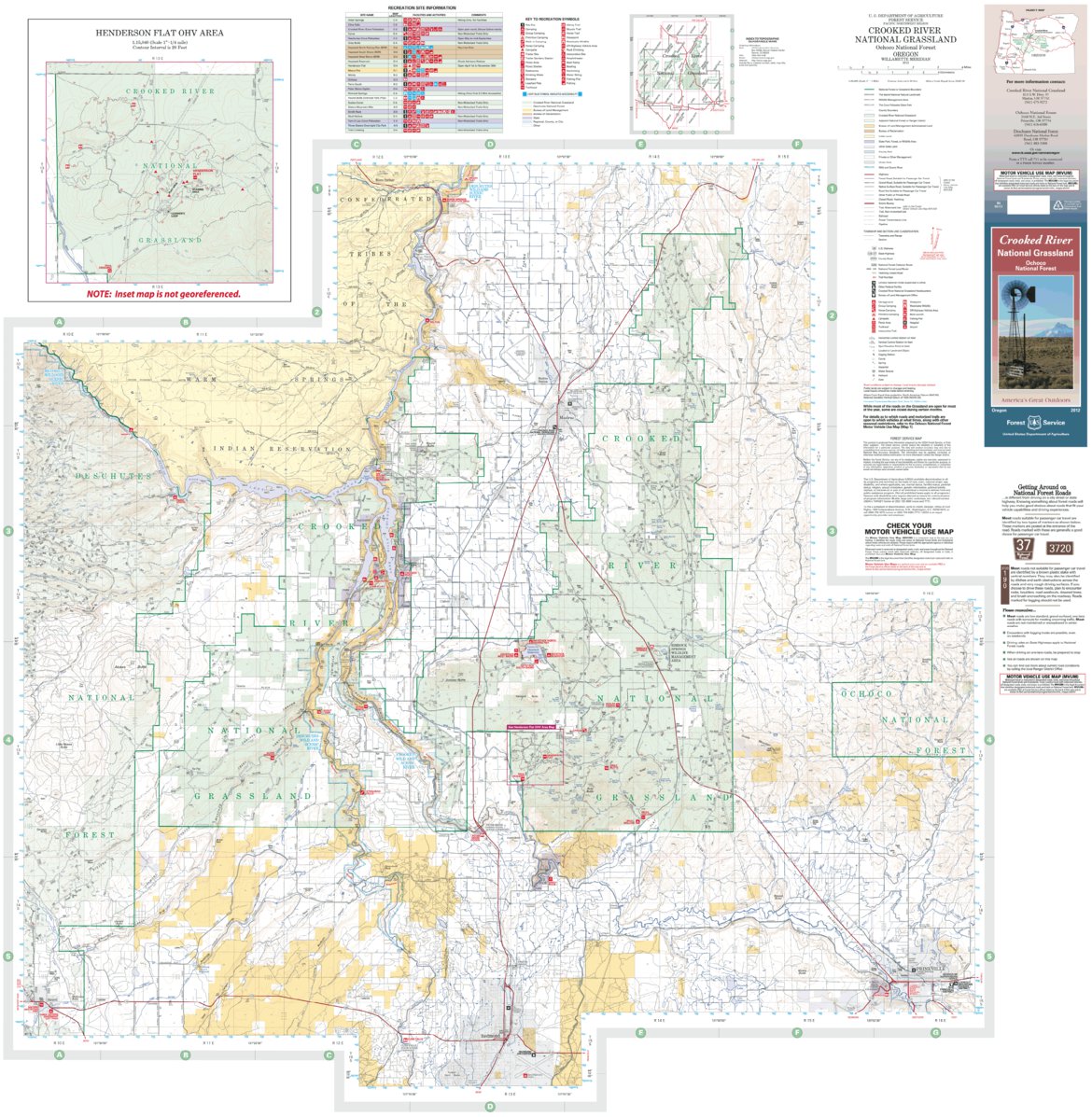 Crooked River National Grassland Ranger District Map by US Forest ...