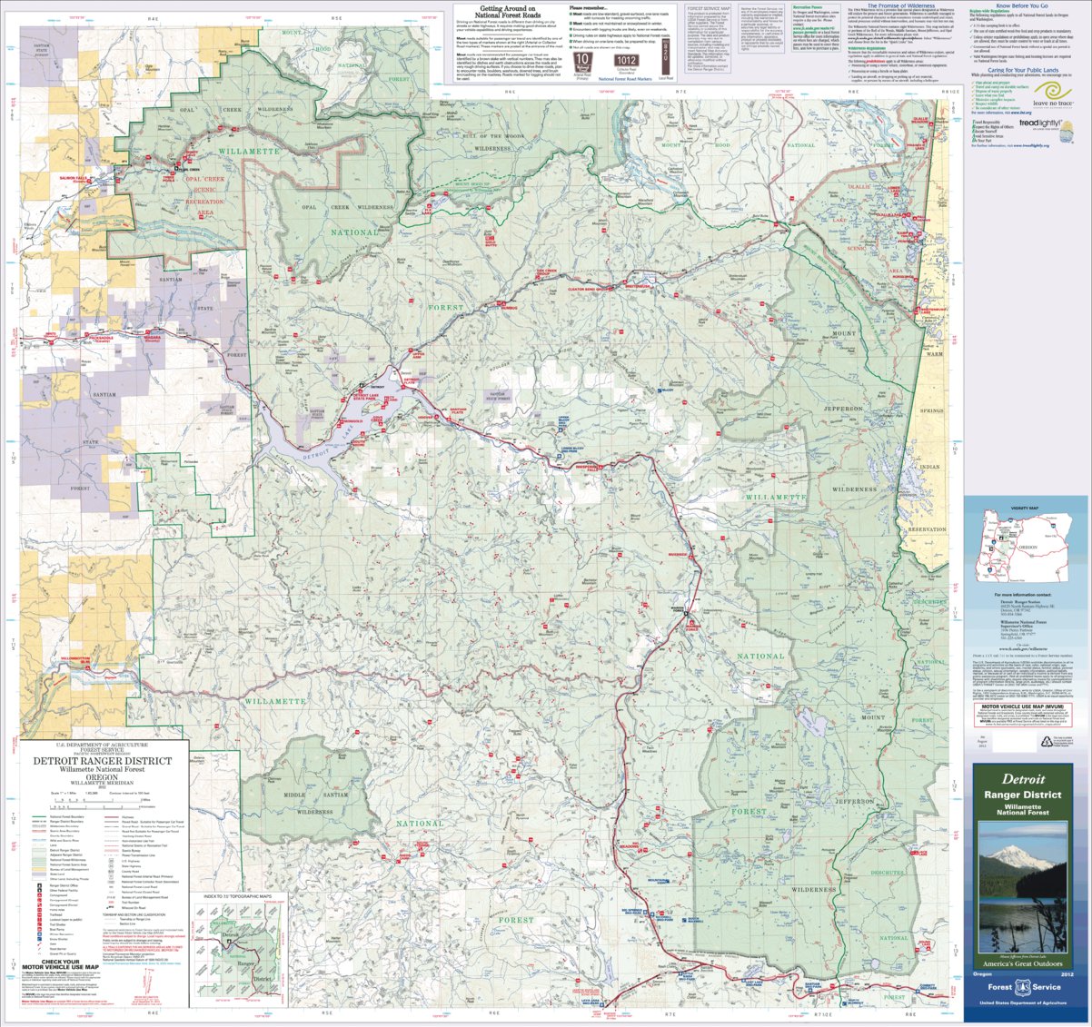 Detroit Ranger District Map by US Forest Service Pacific Northwest ...