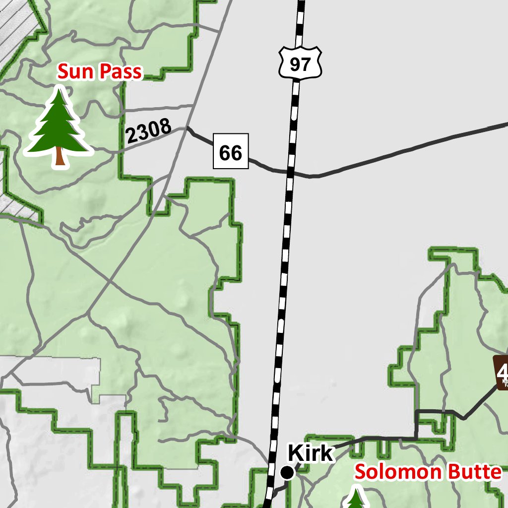 Fremont-Winema National Forest Christmas Tree Cutting Map by US Forest ...