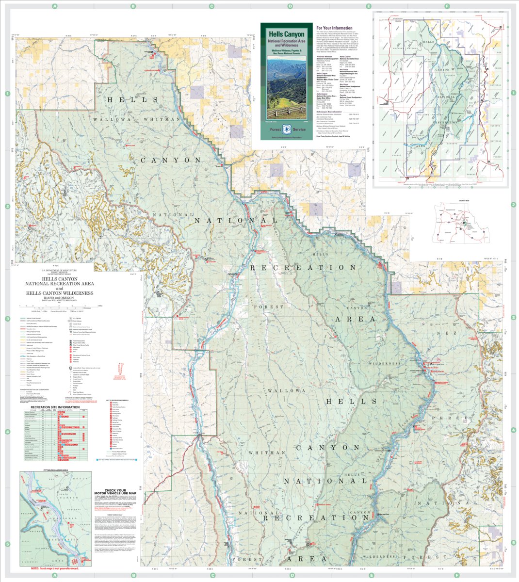 Hells Canyon National Recreation Area Map North by US Forest Service R6 ...