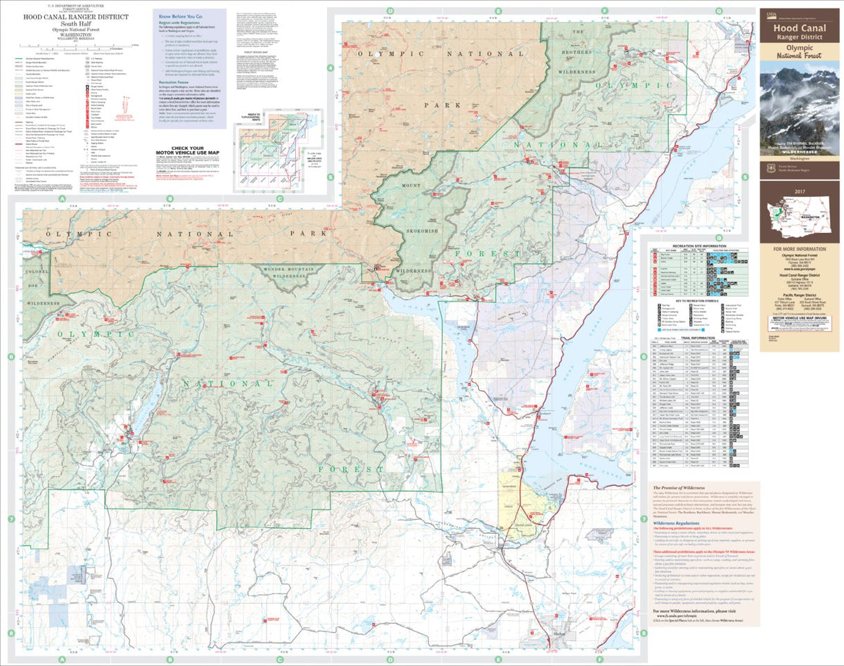 Hood Canal Ranger District Map South by US Forest Service R6 Pacific ...