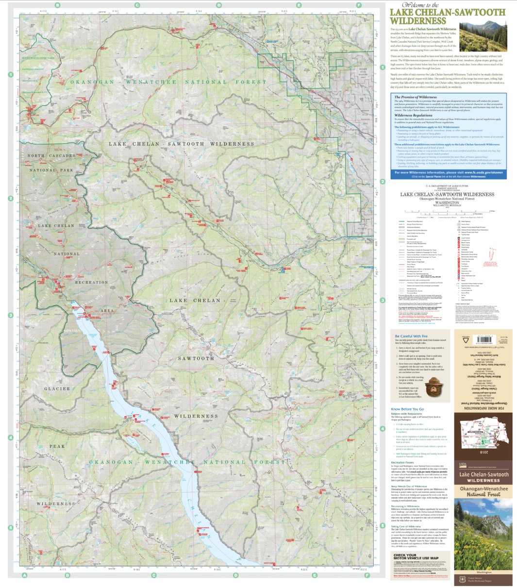 Lake Chelan-Sawtooth Wilderness Map by US Forest Service R6 Pacific ...