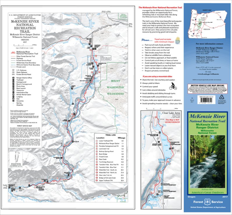 McKenzie River National Recreation Trail Map by US Forest Service R6 ...