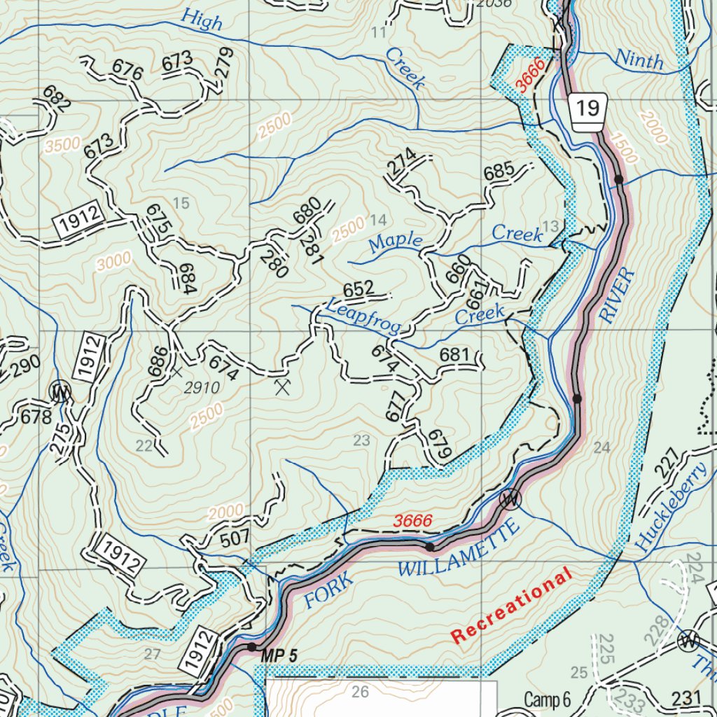 Middle Fork Ranger District Map North by US Forest Service R6 Pacific ...