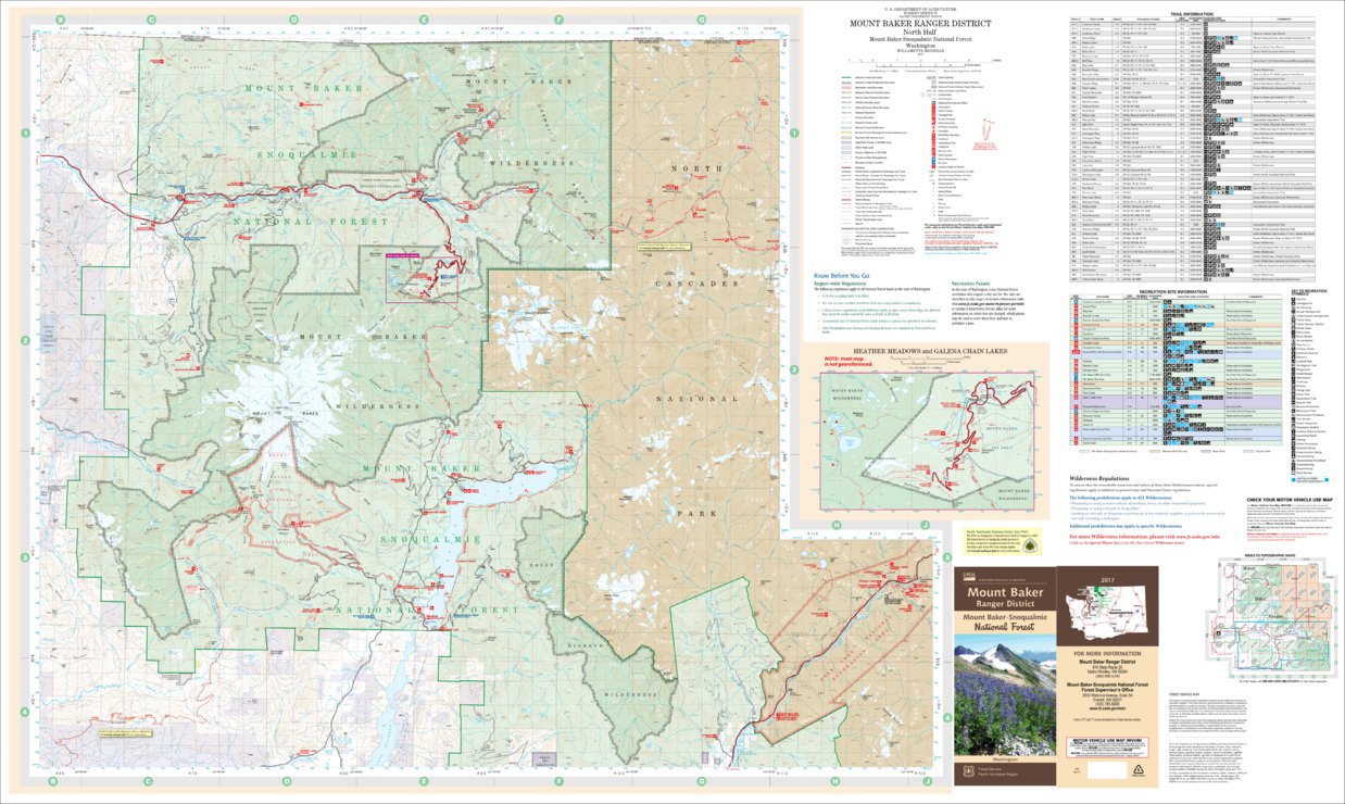 Mount Baker Ranger District Map North by US Forest Service R6 Pacific ...