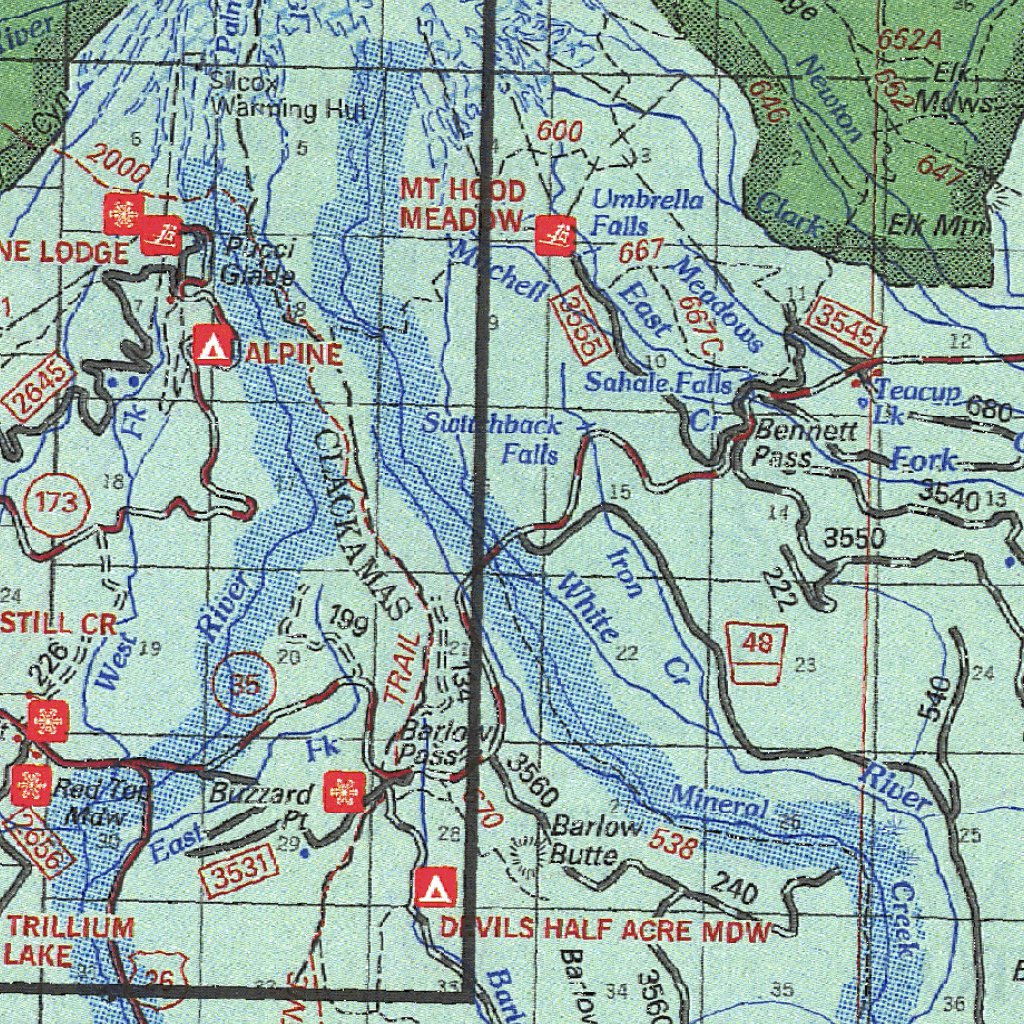 Mount Hood National Forest Visitor Map by US Forest Service R6 Pacific ...