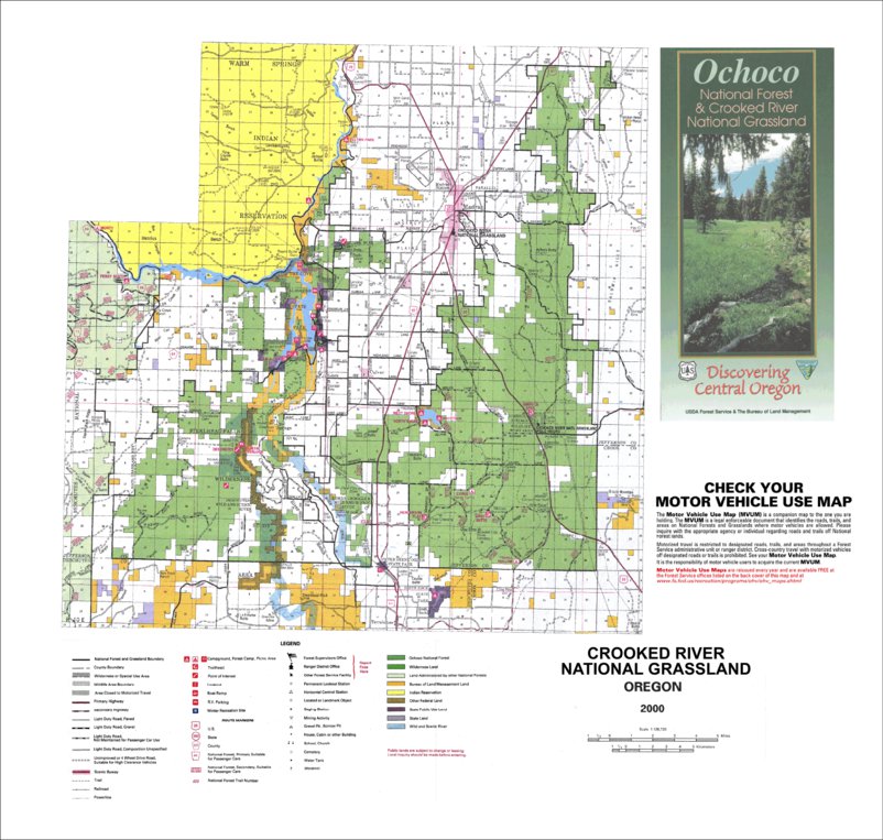Ochoco National Forest Visitor Map West by US Forest Service R6 Pacific ...