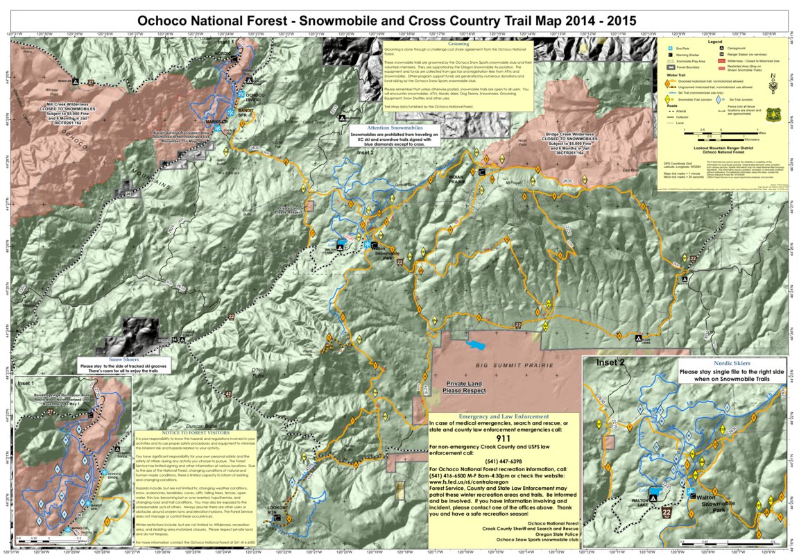 Ochoco NF - Lookout Mountain Winter Trails 2014 Map by US Forest ...