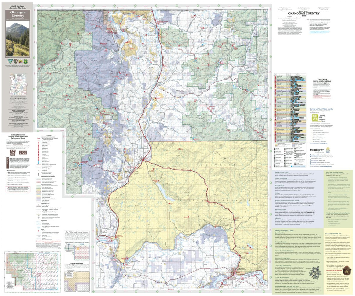 Okanogan Country Recreation Map East by US Forest Service R6 Pacific ...