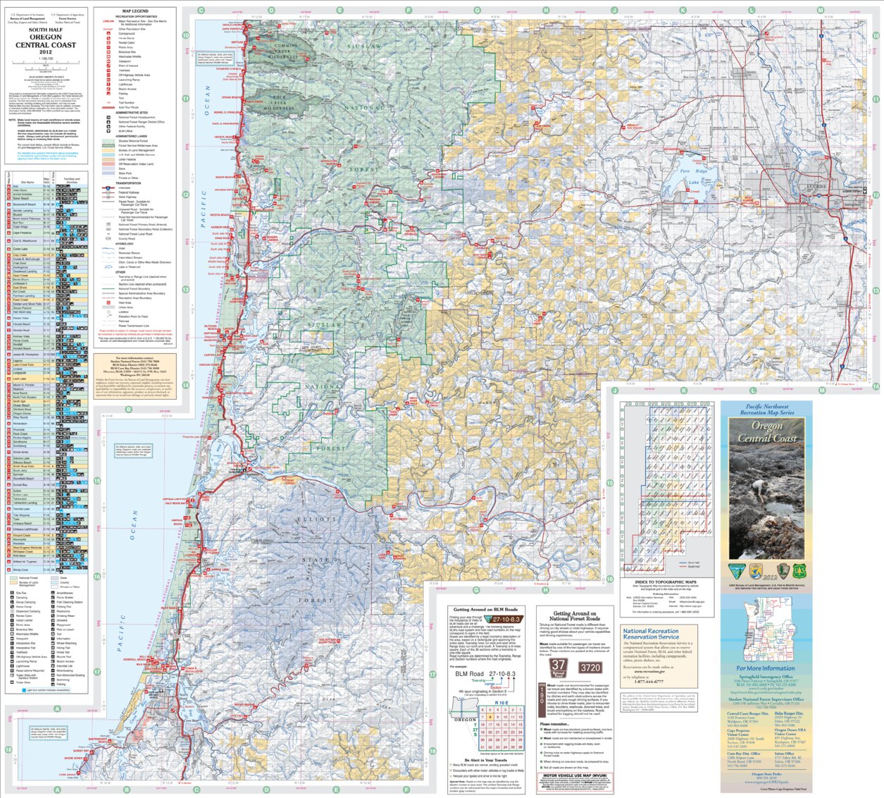 Map central oregon coast