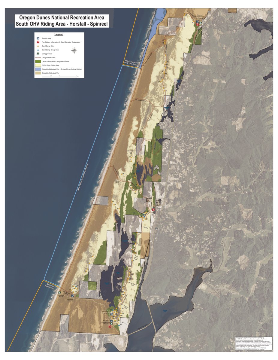 Oregon Dunes NRA - South OHV Riding Area - Horsfall - Spinreel Map by ...