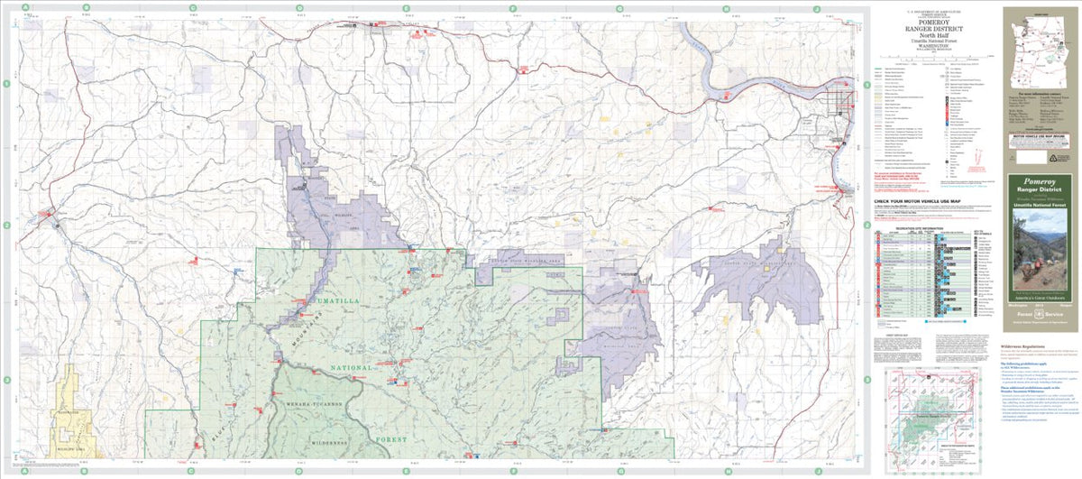 Pomeroy Ranger District Map North by US Forest Service R6 Pacific ...