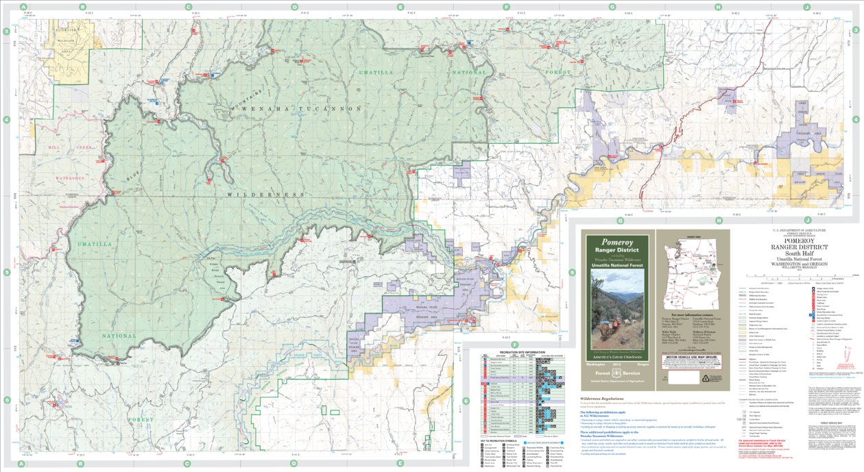 Pomeroy Ranger District Map South by US Forest Service R6 Pacific ...