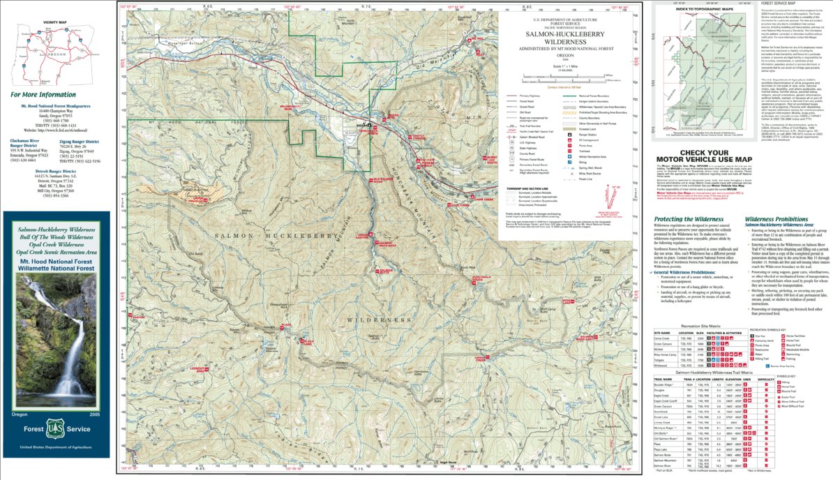 Salmon-Huckleberry, Bull of the Woods, Opal Creek Wilderness Map ...