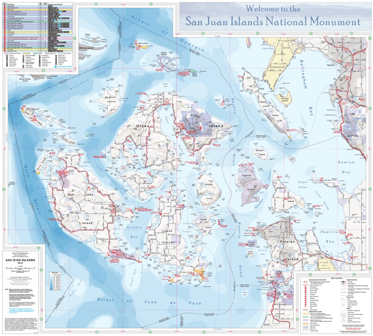 San Juan Islands Recreation Map by US Forest Service R6 Pacific ...