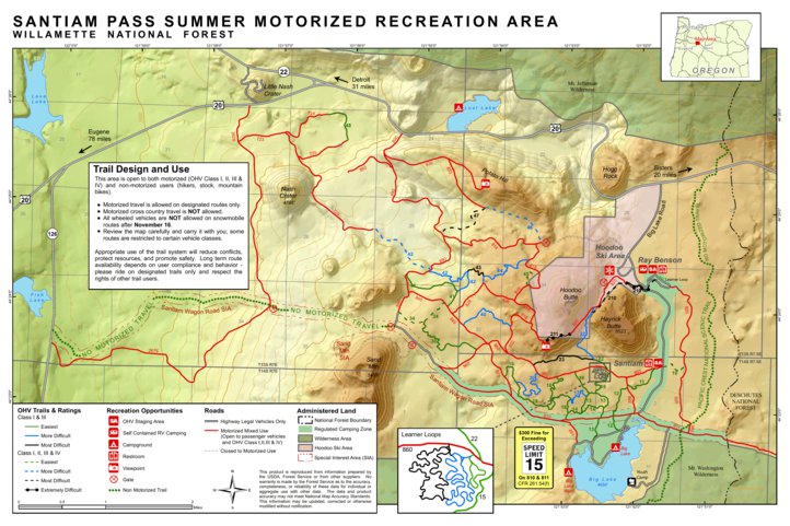 Santiam Pass OHV Recreation Area Map by US Forest Service R6 Pacific ...