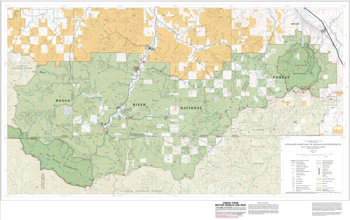 Siskiyou Mountains Ranger District Map by US Forest Service R6 Pacific ...