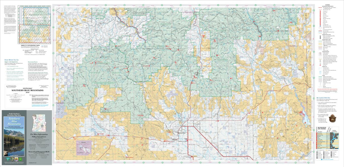 Southern Blue Mountains Recreation Map South by US Forest Service R6 ...