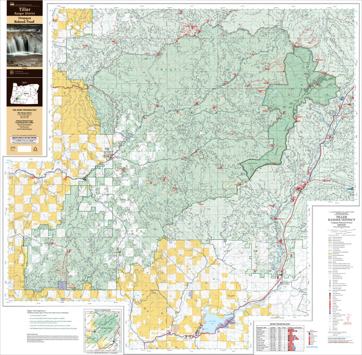 Tiller Ranger District Map by US Forest Service R6 Pacific Northwest ...