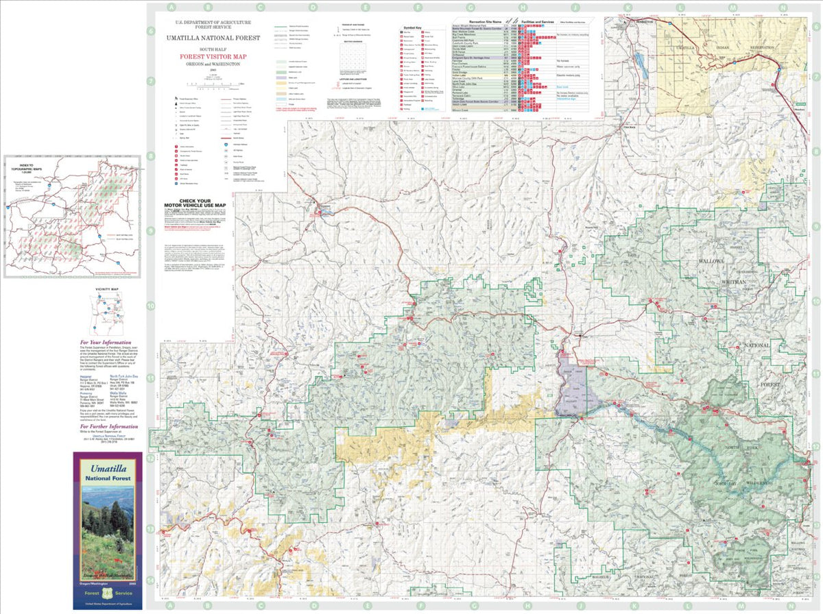 Umatilla Forest Visitor Map South by US Forest Service R6 Pacific ...