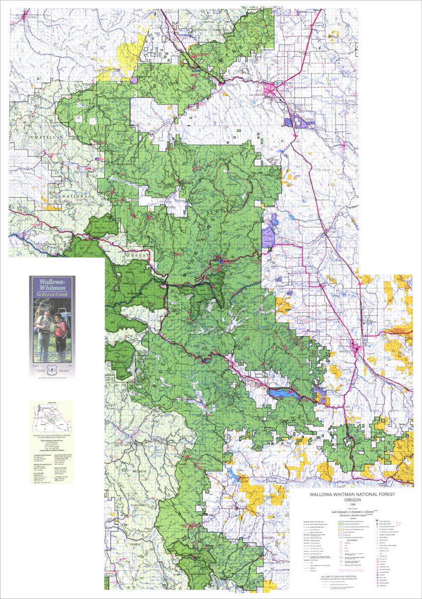 Wallowa-Whitman National Forest Visitor Map South by US Forest Service ...