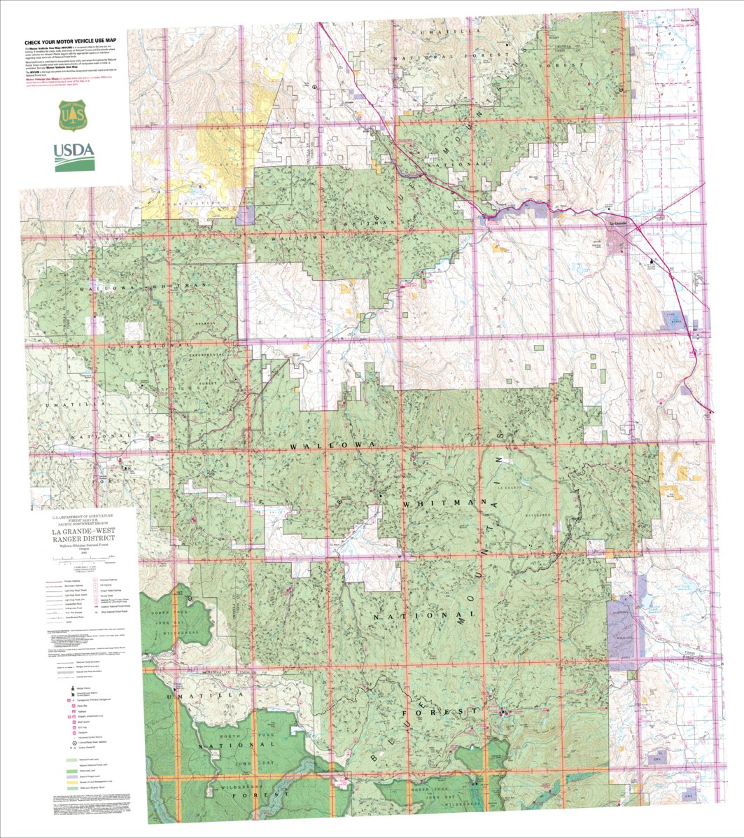 West La Grande Ranger District Map by US Forest Service R6 Pacific ...