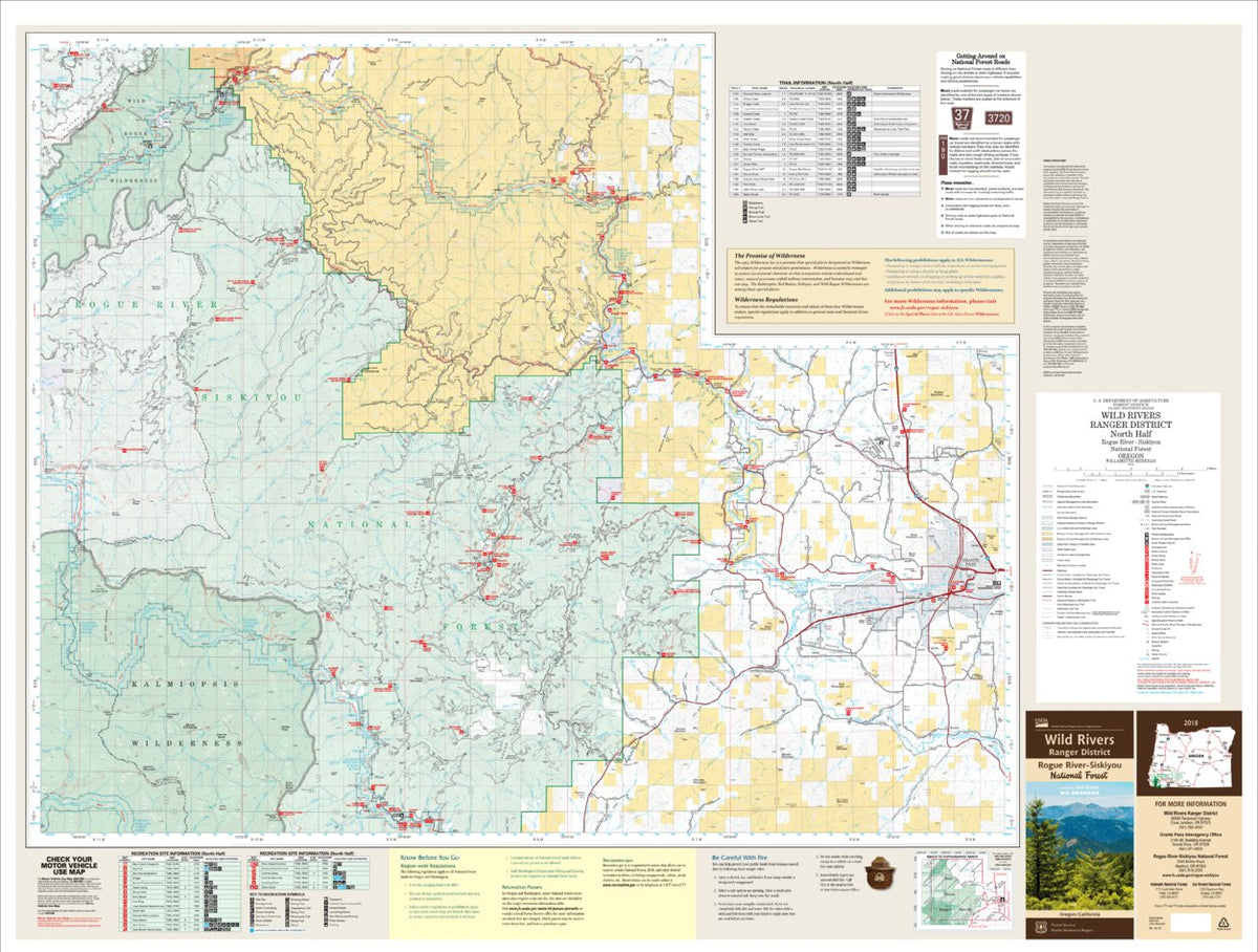 Wild Rivers Ranger District Map North by US Forest Service R6 Pacific ...