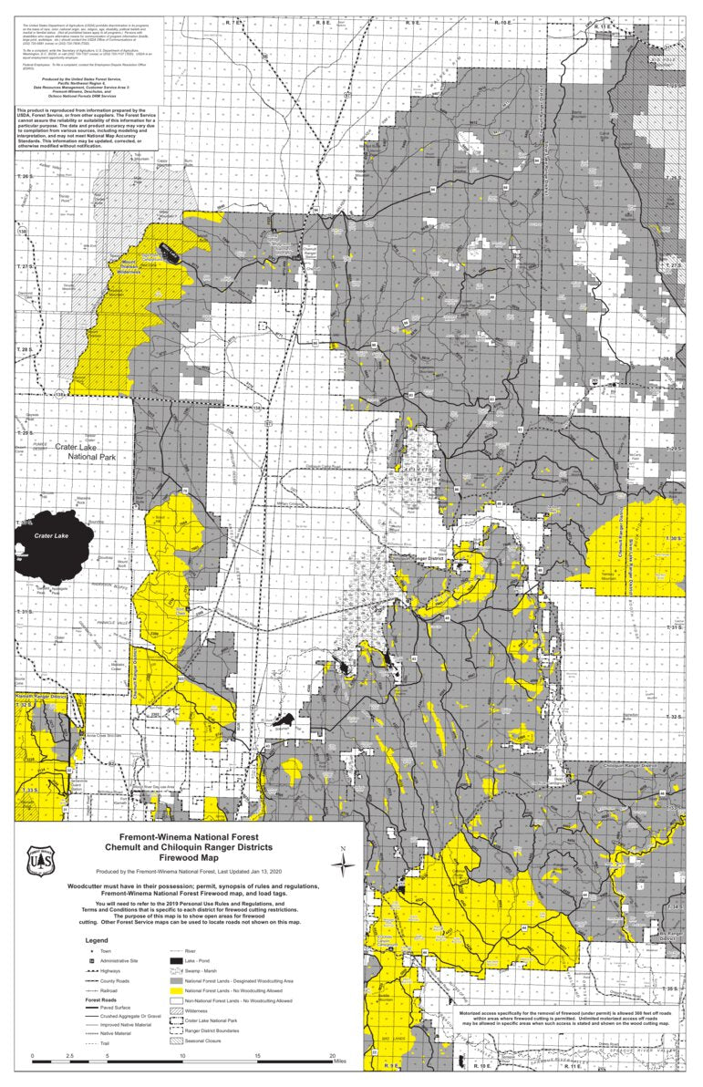 Winema NF - North Chemult RD and Chiloquin RD - Firewood Map by US ...