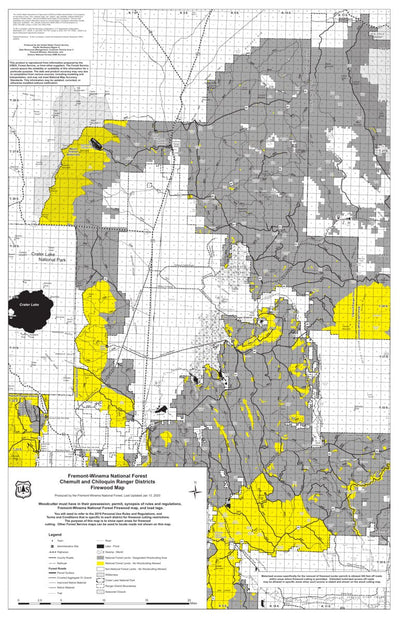 Winema NF - North Chemult RD and Chiloquin RD - Firewood Map by US ...