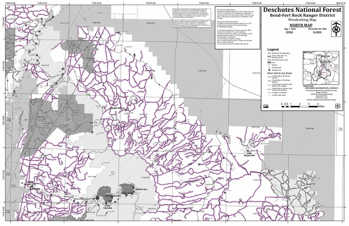 Deschutes NF - Bend Fort Rock RD North - Firewood Map by US Forest ...