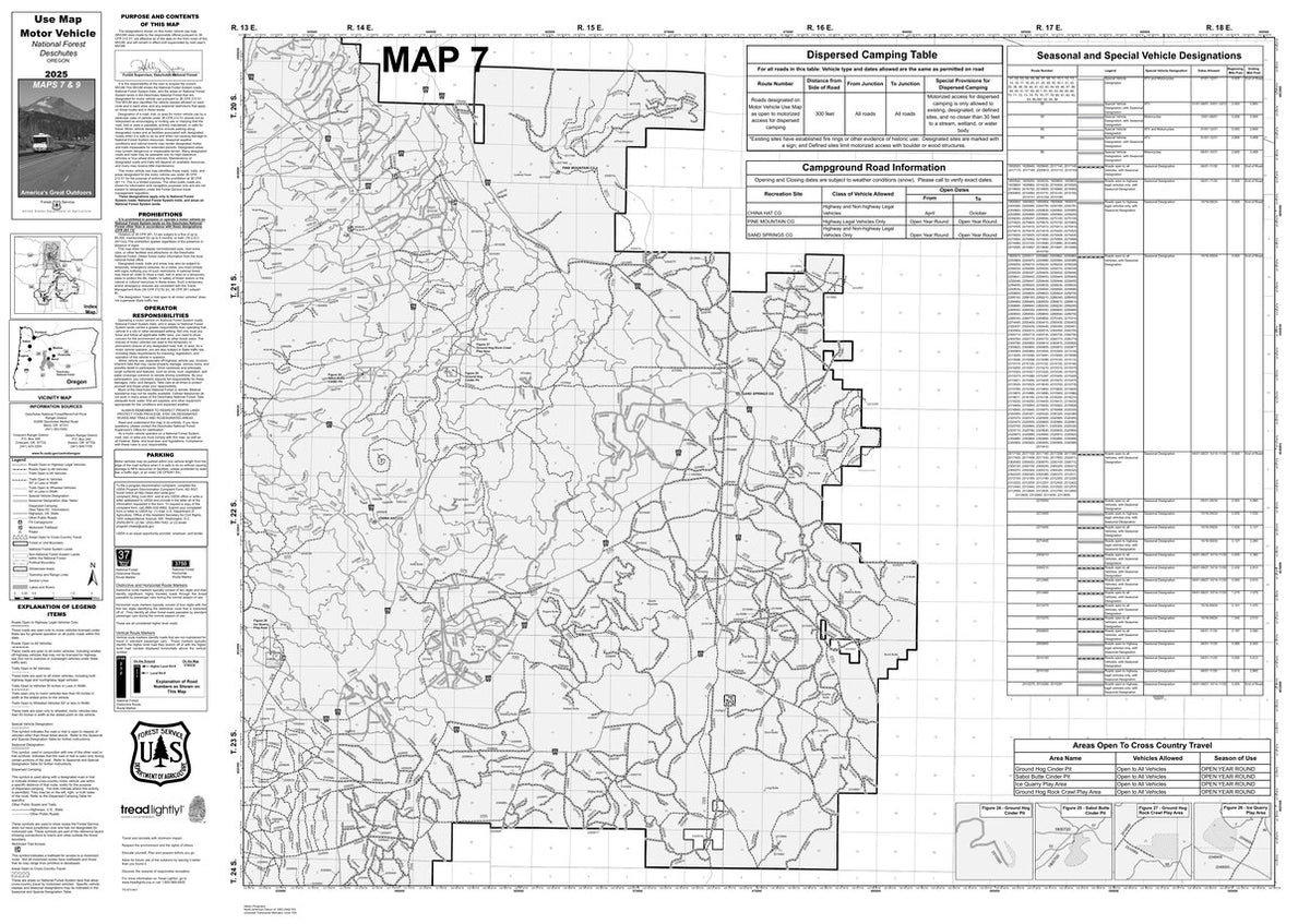 Deschutes NF - Motor Vehicle Use Map - Map # 7 by US Forest Service R6 ...