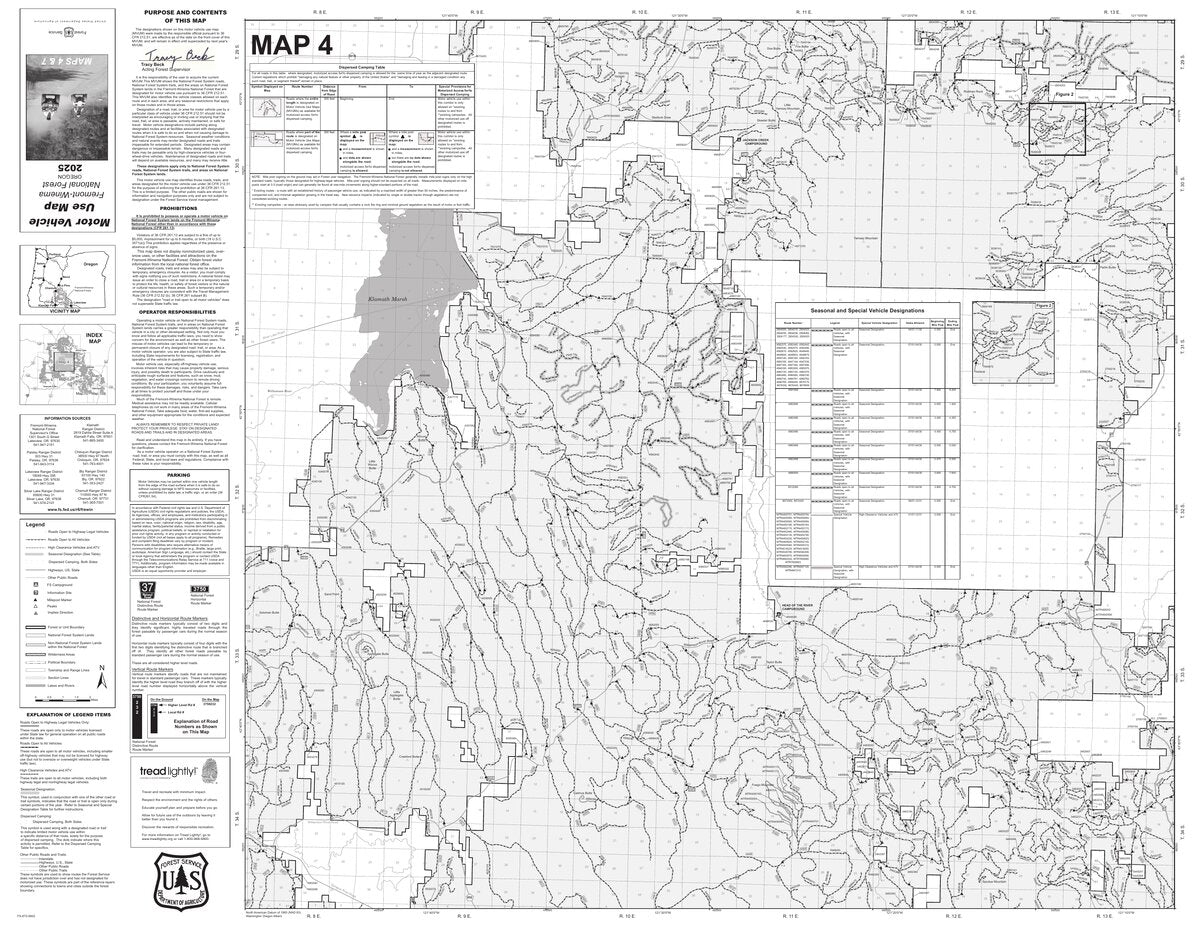 Fremont-Winema NF Motor Vehicle Use Map - #4 by US Forest Service R6 ...