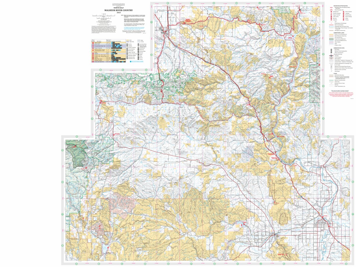 Malheur River Country Recreation Map North by US Forest Service R6 ...