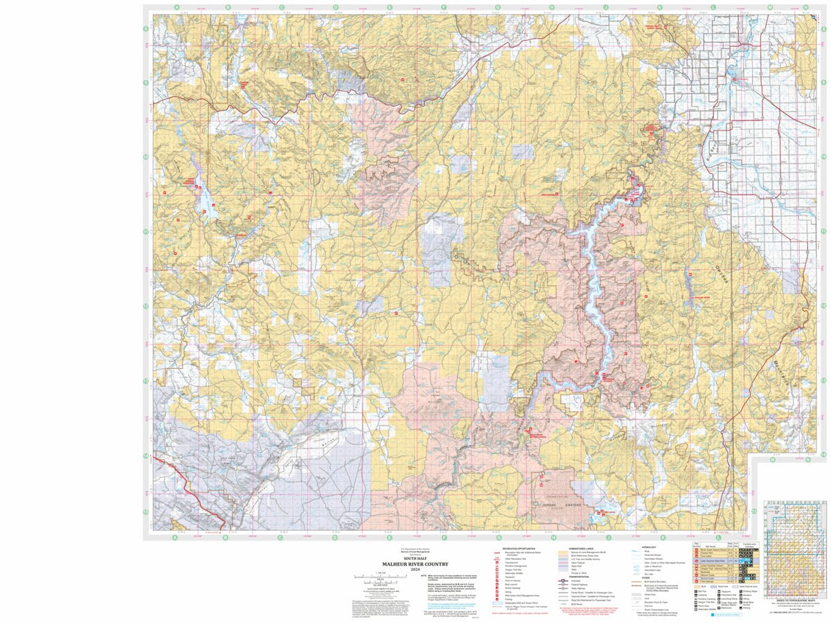 Malheur River Country Recreation Map South by US Forest Service R6 ...