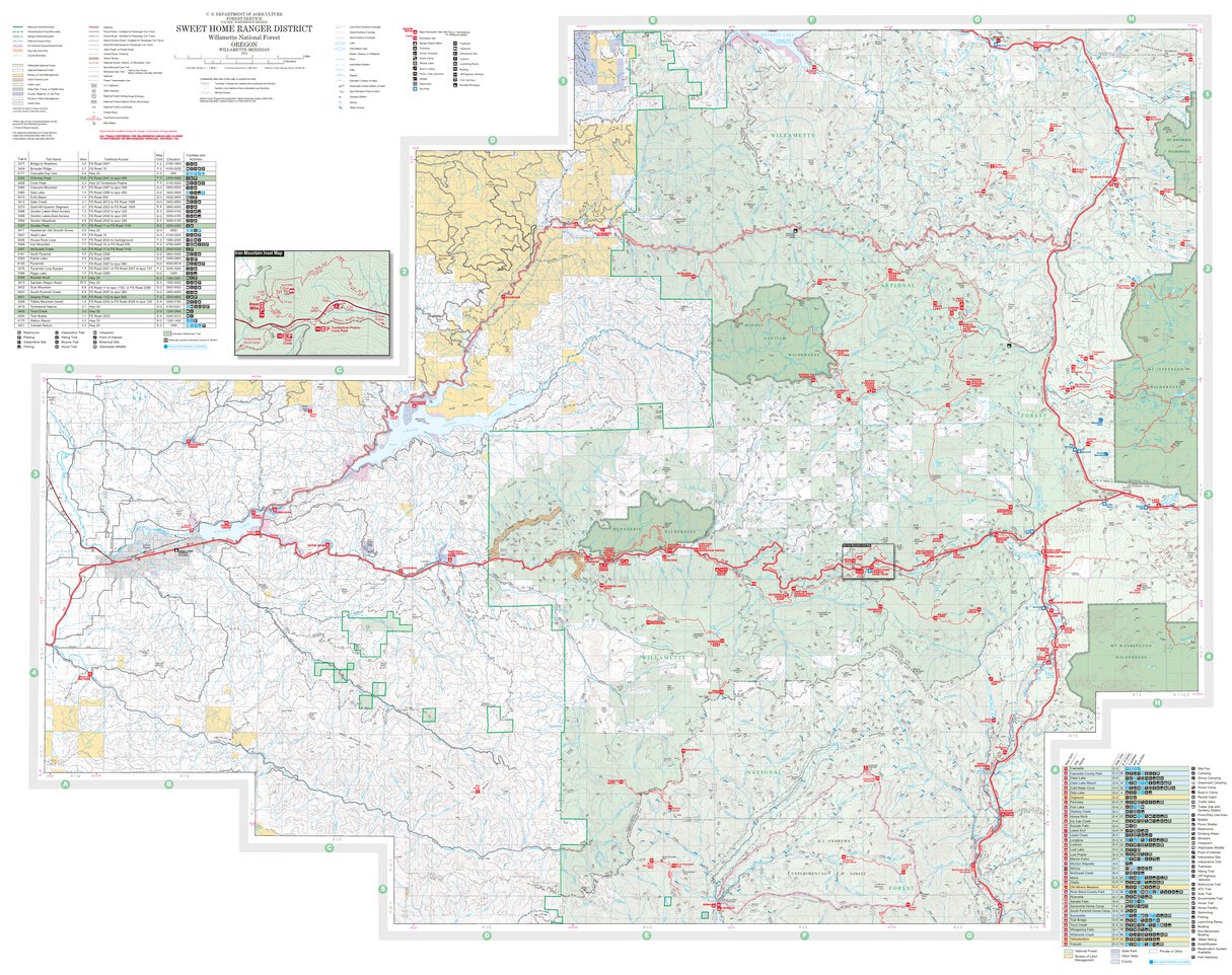 Sweet Home Ranger District Map by US Forest Service R6 Pacific ...