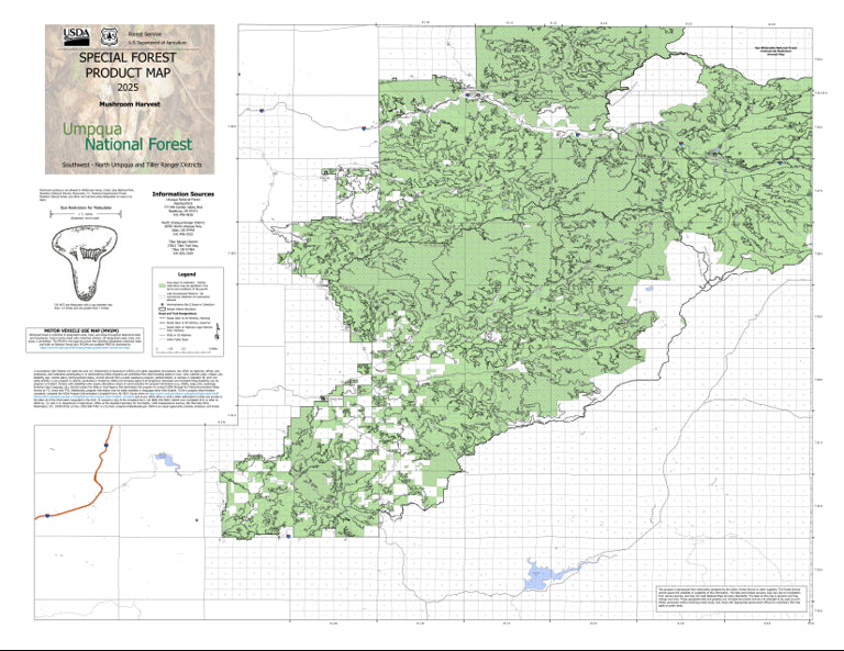 Umpqua NF - Mushroom Harvest SW Map by US Forest Service R6 Pacific ...