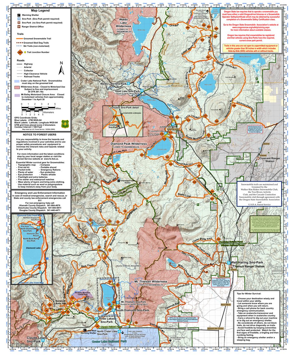 Walker Rim Snowmobile Trail Map - Various Snowmobile Clubs by US Forest ...
