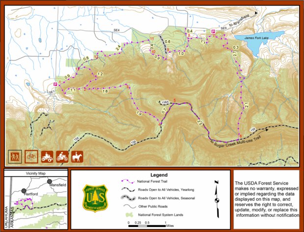 Belle Starr Multi-Use Trail Map, Ouachita National Forest by US Forest ...