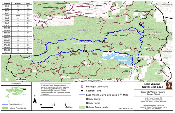 Lake Winona Gravel Bike Loop - Ouachita National Forest Map by US ...
