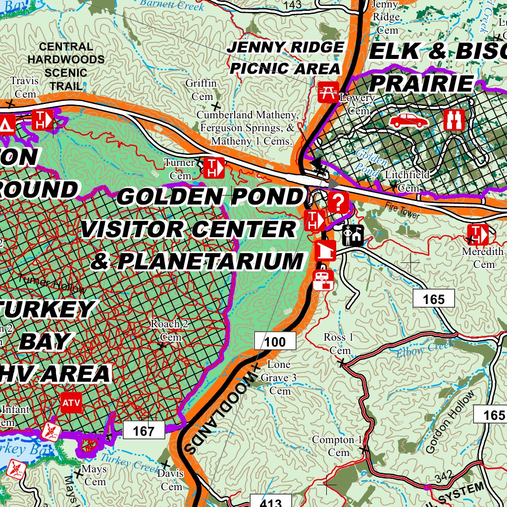 Land Between the Lakes North, Visitor Map by US Forest Service R8 ...