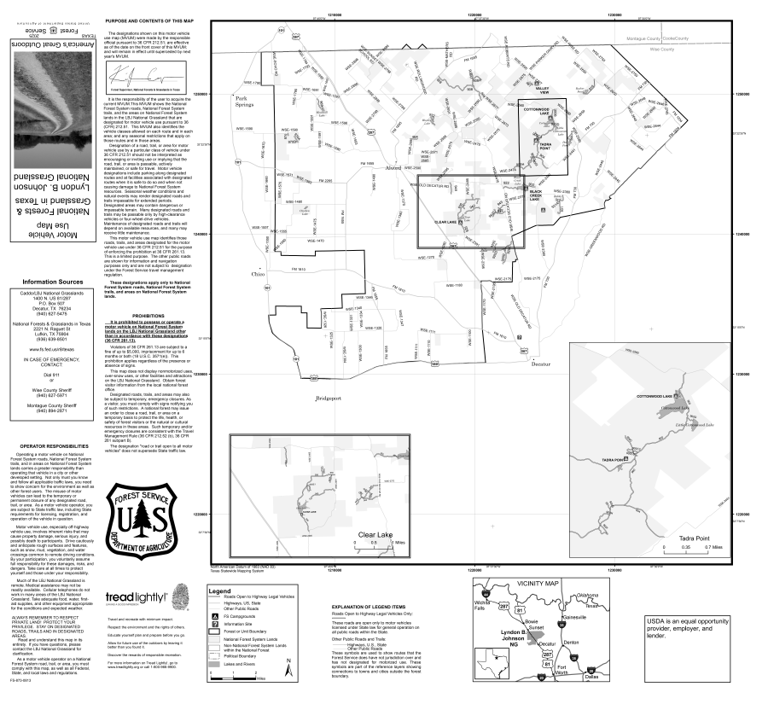 Motor Vehicle Use Map, MVUM, Lyndon B. Johnson National Grassland by US ...