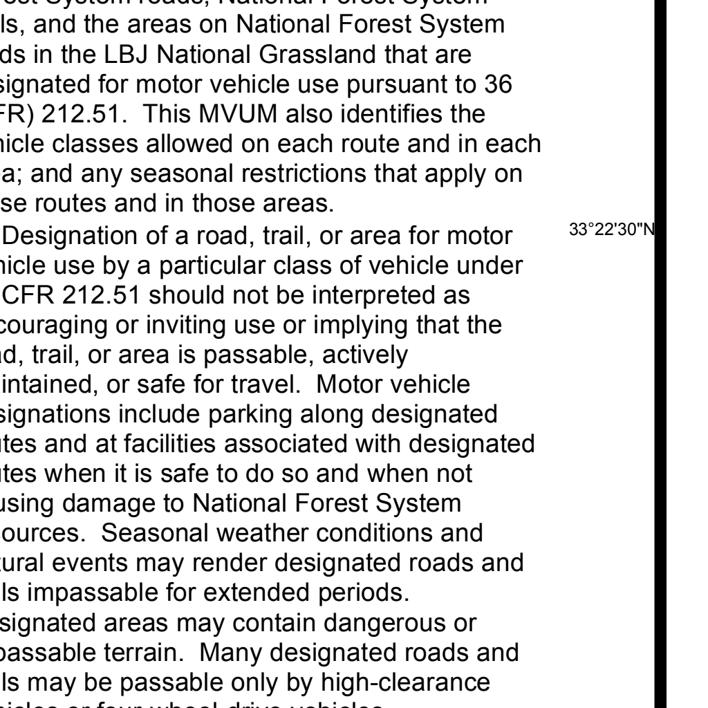 Motor Vehicle Use Map, MVUM, Lyndon B. Johnson National Grassland by US ...