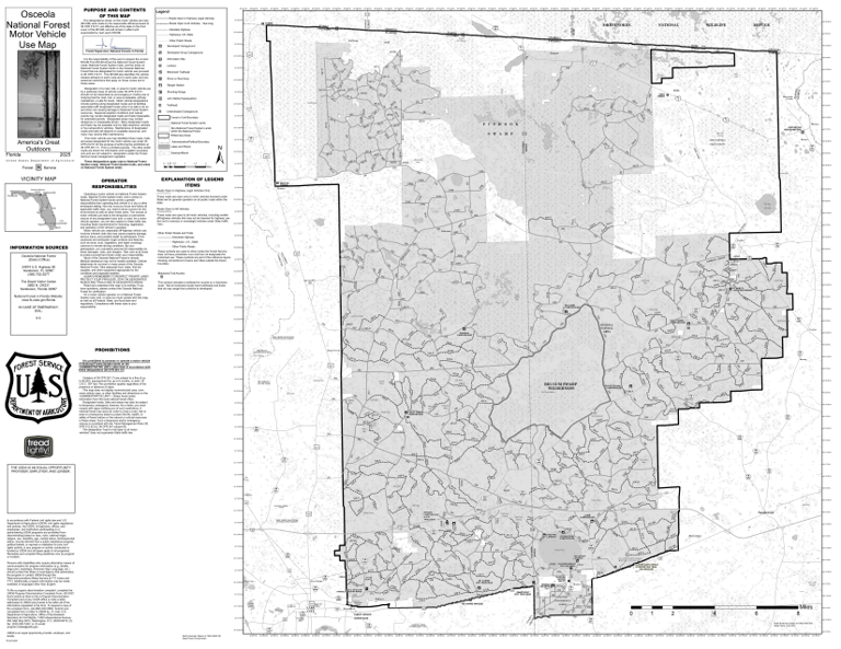 Motor Vehicle Use Map, MVUM, Osceola National Forest by US Forest ...